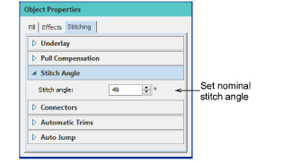 Adjust stitch angles