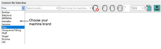 Select machine model or type