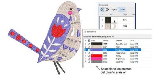 Visualizar bloques de color